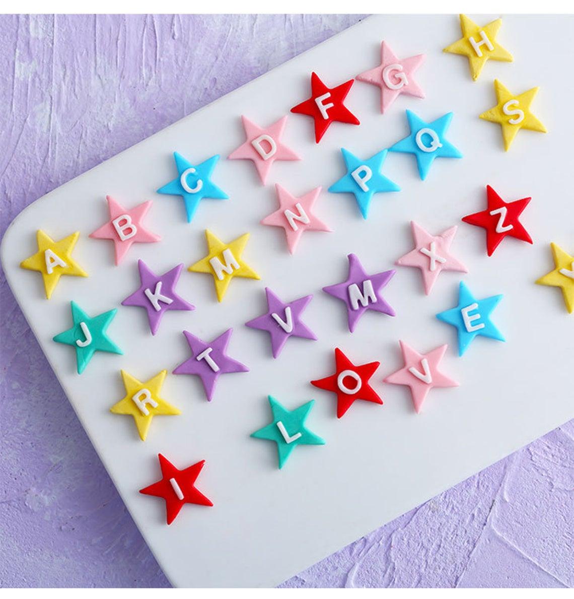 Stjärnor Vimplar Bokstäver Alfabetet Silikonform - BakeCake