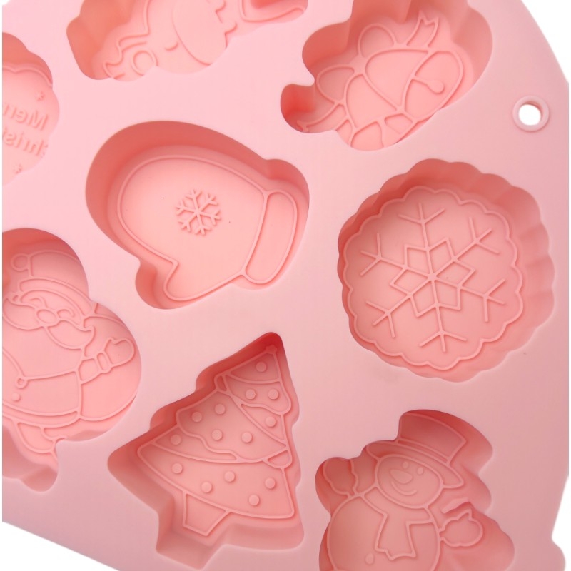 Silikon Julform – Festliga Figurer med Tomte, Ren, Snögubbe, Julgran ...