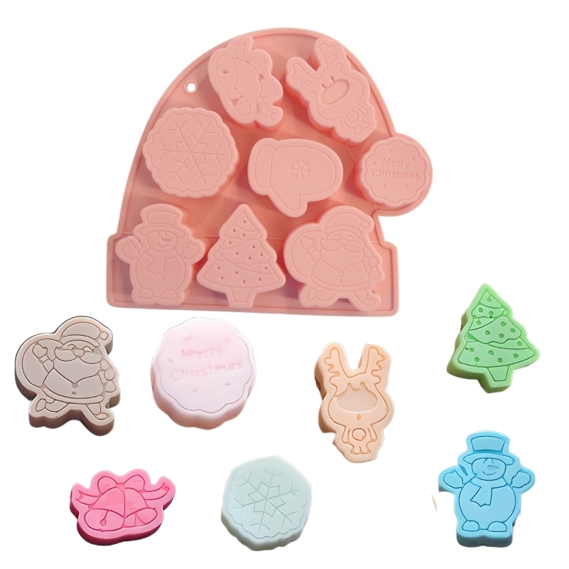 Silikon Julform – Festliga Figurer med Tomte, Ren, Snögubbe, Julgran ...