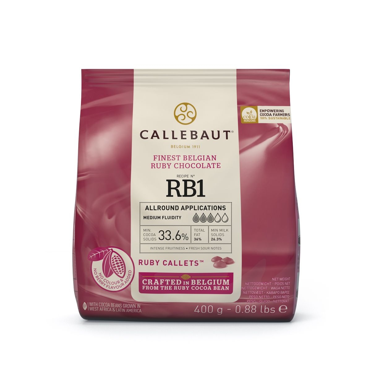 Callebaut 823 Mjölkchoklad 400g Chokladpellets Chokladknappar - BakeCake